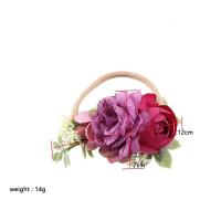 China Baby Girl Elastic Nylon Flower Headband 12x7cm Stretchy Hair Accessory for 3-24 Months for sale