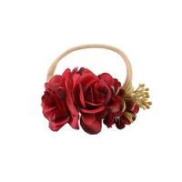 China Baby Girl Elastic Nylon Flower Headband 12x7cm Stretchy Hair Accessory for 3-24 Months for sale