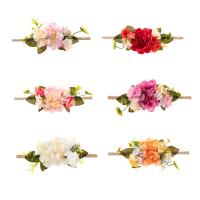 China Baby Girls Floral Headband 15x8cm Nylon Stretchable Hair Accessories for 3-24 Month Old for sale