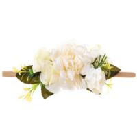 China Baby Girls Floral Headband 15x8cm Nylon Stretchable Hair Accessories for 3-24 Month Old for sale