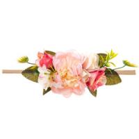 China Baby Girls Floral Headband 15x8cm Nylon Stretchable Hair Accessories for 3-24 Month Old for sale