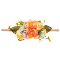 China Baby Girls Floral Headband 15x8cm Nylon Stretchable Hair Accessories for 3-24 Month Old for sale