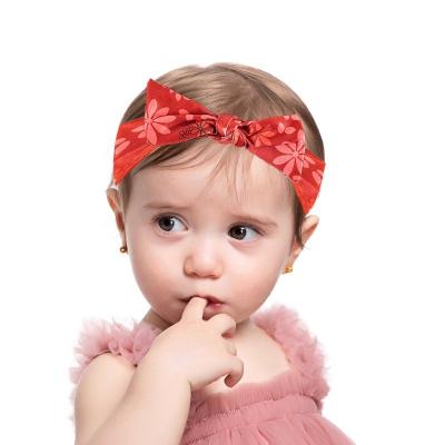 China Baby Rabbit Ear Shape Infant Headband 22x6.5cm Soft Stretch Fabric Hair Accessories for Girls for sale