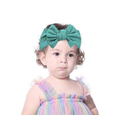 China Baby Girls Knitted Fabric Hair Band 18cm Wide Edge Elastic Headband for Fine Hair Kids Accessories for sale