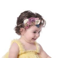 China Elastic Nylon Mesh Baby Hair Band with Pearl 13x6cm for Girls Wedding Accessories for sale