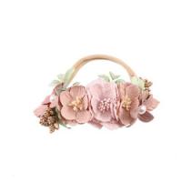 China Elastic Nylon Mesh Baby Hair Band with Pearl 13x6cm for Girls Wedding Accessories for sale