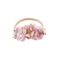 China Elastic Nylon Mesh Baby Hair Band with Pearl 13x6cm for Girls Wedding Accessories for sale