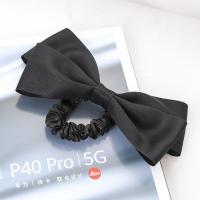 China Korean Black Bow Hair Clip for Fine Hair Horse Tail Decorative 15cm Women Girls for sale