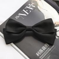 China Korean Black Bow Hair Clip for Fine Hair Horse Tail Decorative 15cm Women Girls for sale