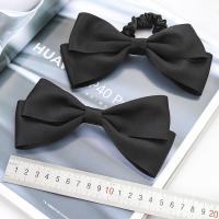 China Korean Black Bow Hair Clip for Fine Hair Horse Tail Decorative 15cm Women Girls for sale