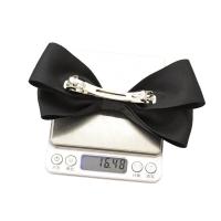 China Korean Black Bow Hair Clip for Fine Hair Horse Tail Decorative 15cm Women Girls for sale