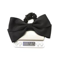 China Korean Black Bow Hair Clip for Fine Hair Horse Tail Decorative 15cm Women Girls for sale