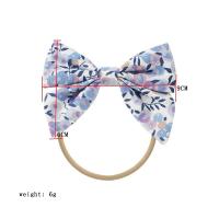 China Fabric Baby Headband Butterfly Elastic Printed Hair Accessories 9cm 6cm for sale