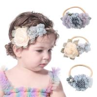 China Elastic Baby Girl Headband Adjustable Nylon Turban 14x10cm Soft Stretchy Infant Hair Band for sale