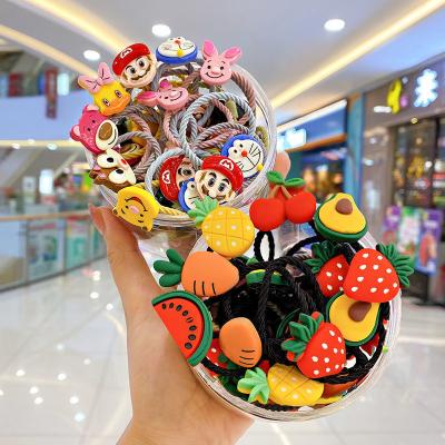 China Wholesale Cute Heart Hair Ties for Baby Toddler Girl Elastic Rubber Bands 8.5cm for sale