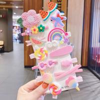 China 14pcs Yellow Children Hair Accessories Korean Lovely Ice Baby Hair Pins Set 4-6cm for sale