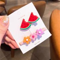 China Fruit Shape Hair Grips for Girls Kids Cute Cartoon Hair Clips 19 cm Plastic Resin for sale