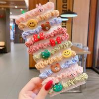 China Baby Hair Scrunchies Elastic Ponytail Holders 8cm 10pcs Bulk Kids Hair Ties for sale