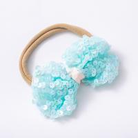 China Baby Girl Nylon Bow Headband 12x5cm Sequin Wedding Princess Hair Accessory for sale