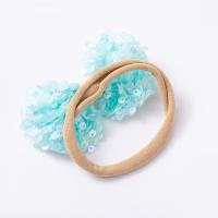 China Baby Girl Nylon Bow Headband 12x5cm Sequin Wedding Princess Hair Accessory for sale