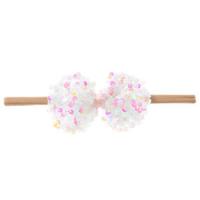 China Baby Girl Nylon Bow Headband 12x5cm Sequin Wedding Princess Hair Accessory for sale