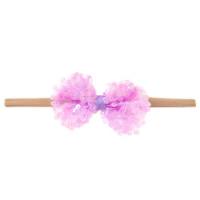 China Baby Girl Nylon Bow Headband 12x5cm Sequin Wedding Princess Hair Accessory for sale