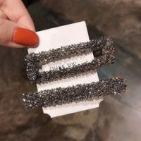 China Rhinestone Hair Pins Purple Pink Wedding Barrette Clips Bling Crystal Metal Diamond Snap 7cm 8.5cm for sale