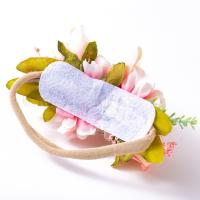 China Baby Girls Stretchy Nylon Headband with Simulation Rose Flower 11x6cm Soft Elastic Hair Band for sale