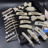 China Handmade Pearl Hair Clips Geometric Flower Barrettes for Women Fashion Headwear 50pcs Bulk for sale