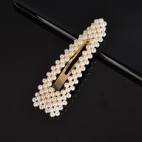 China Handmade Pearl Hair Clips Geometric Flower Barrettes for Women Fashion Headwear 50pcs Bulk for sale