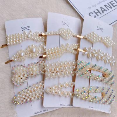 China White Imitation Pearl Hair Clip Barrette Sweet Metal Hairpin for Women Girls 20 Sets for sale