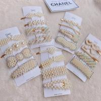 China White Imitation Pearl Hair Clip Barrette Sweet Metal Hairpin for Women Girls 20 Sets for sale