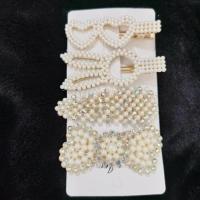 China White Imitation Pearl Hair Clip Barrette Sweet Metal Hairpin for Women Girls 20 Sets for sale