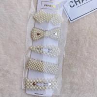 China White Imitation Pearl Hair Clip Barrette Sweet Metal Hairpin for Women Girls 20 Sets for sale