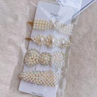 China White Imitation Pearl Hair Clip Barrette Sweet Metal Hairpin for Women Girls 20 Sets for sale