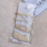 China White Imitation Pearl Hair Clip Barrette Sweet Metal Hairpin for Women Girls 20 Sets for sale