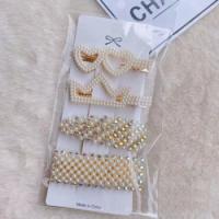 China White Imitation Pearl Hair Clip Barrette Sweet Metal Hairpin for Women Girls 20 Sets for sale