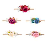 China Soft Baby Girl Headbands 0-3 Months 6-12 9-12 Simulated Flower Nylon Photography Props 13cm for sale