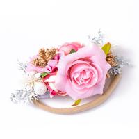 China Soft Baby Girl Headbands 0-3 Months 6-12 9-12 Simulated Flower Nylon Photography Props 13cm for sale