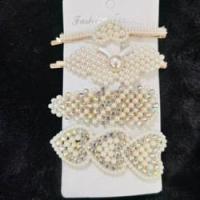China White Imitation Pearl Hair Clip Barrette Sweet Metal Hairpin for Women Girls 20 Sets for sale