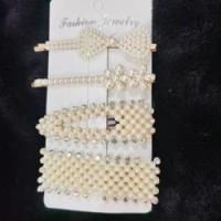China White Imitation Pearl Hair Clip Barrette Sweet Metal Hairpin for Women Girls 20 Sets for sale