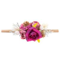 China Soft Baby Girl Headbands 0-3 Months 6-12 9-12 Simulated Flower Nylon Photography Props 13cm for sale