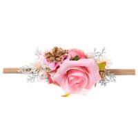 China Soft Baby Girl Headbands 0-3 Months 6-12 9-12 Simulated Flower Nylon Photography Props 13cm for sale