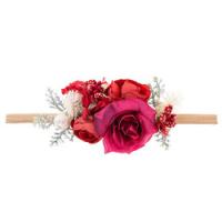 China Soft Baby Girl Headbands 0-3 Months 6-12 9-12 Simulated Flower Nylon Photography Props 13cm for sale
