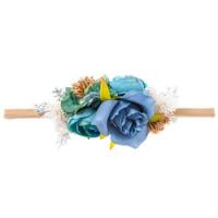 China Soft Baby Girl Headbands 0-3 Months 6-12 9-12 Simulated Flower Nylon Photography Props 13cm for sale