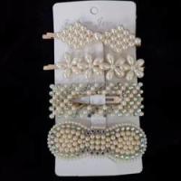 China White Imitation Pearl Hair Clip Barrette Sweet Metal Hairpin for Women Girls 20 Sets for sale