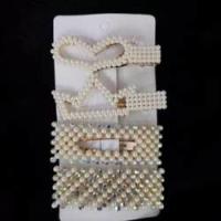 China White Imitation Pearl Hair Clip Barrette Sweet Metal Hairpin for Women Girls 20 Sets for sale