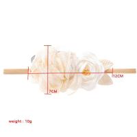 China Toddler Nylon Knot Headband with Simulated Stitching Flowers 6 Inch Baby Girl Hair Accessory for sale