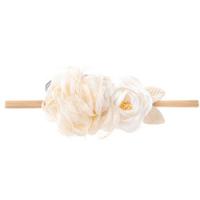China Toddler Nylon Knot Headband with Simulated Stitching Flowers 6 Inch Baby Girl Hair Accessory for sale