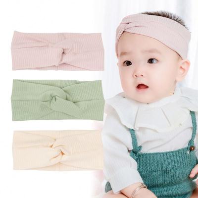 China Cotton Baby Headband Cross Knotted Elastic Hair Accessories 20x9.5cm for Girls for sale